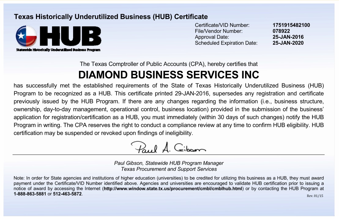 About Us - Diamond Business Services